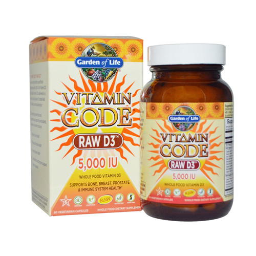 Garden of Life維他命密碼 純天然維他命D3 5000IU 60膠囊 - Vitamin East West